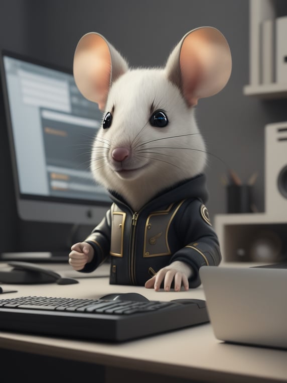 Premium Free ai Images | cute white mouse look like human stylized as ...