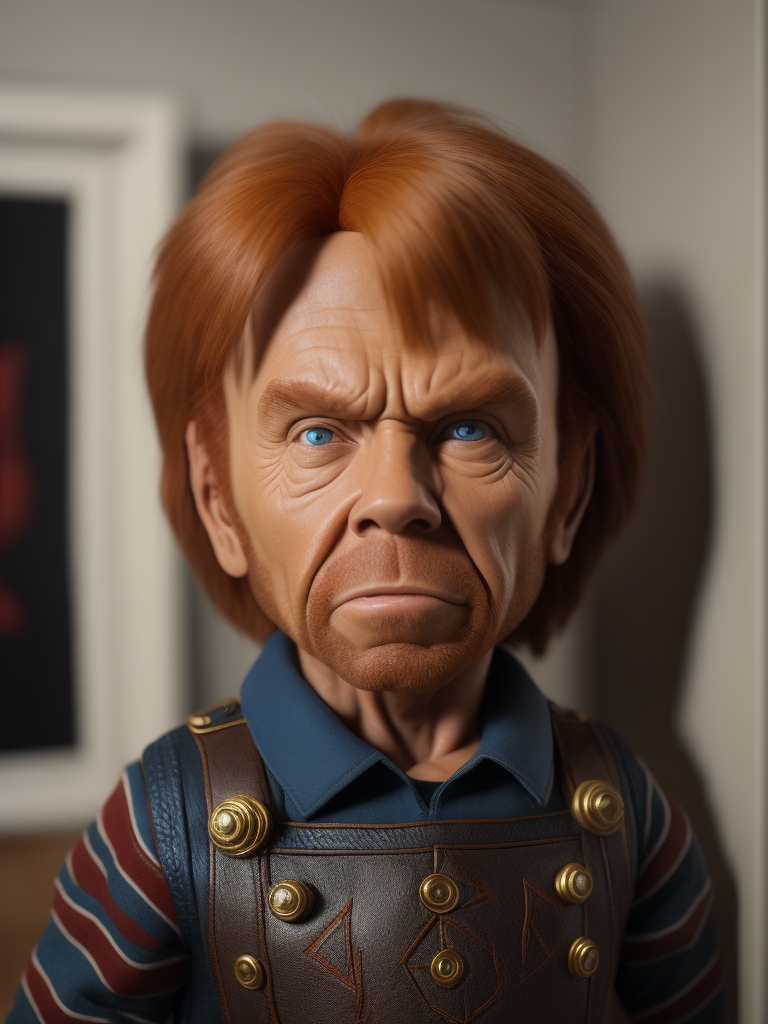 Premium Free ai Images | chuck norris as an evil chucky doll bright and ...