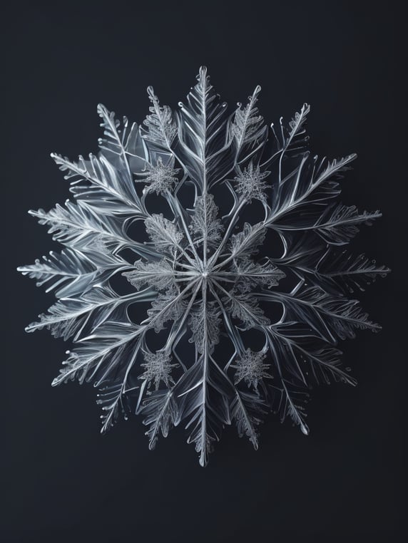 Premium Free ai Images | metallic fractal snowflake highly detailed