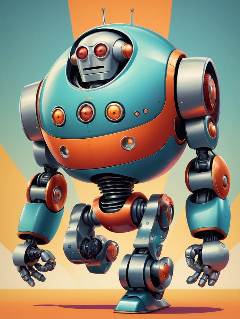 Premium Free ai Images | cartoon style robot vibrant colors devinart ...