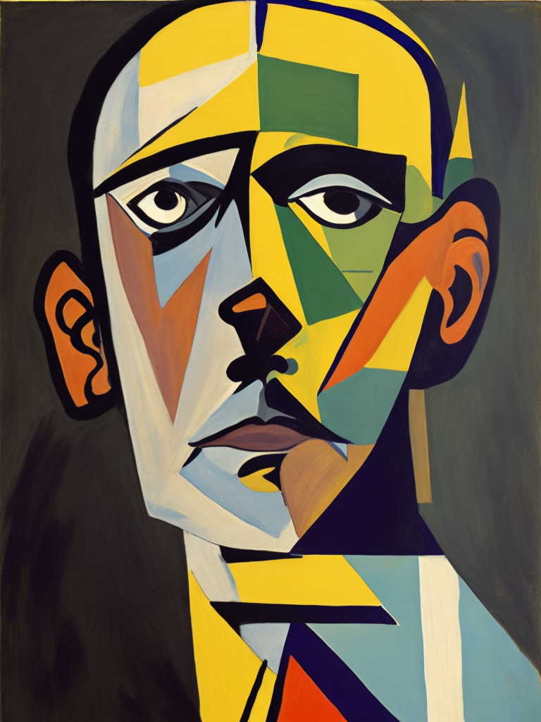 Lumenor AI Image Generation - self portrait pf pablo picasso cubism