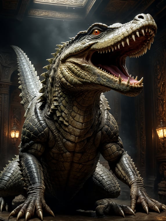 Premium Free ai Images | crocodile doing back flip