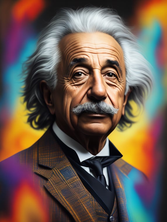 Premium Free ai Images | portrait of albert einstein bright and ...