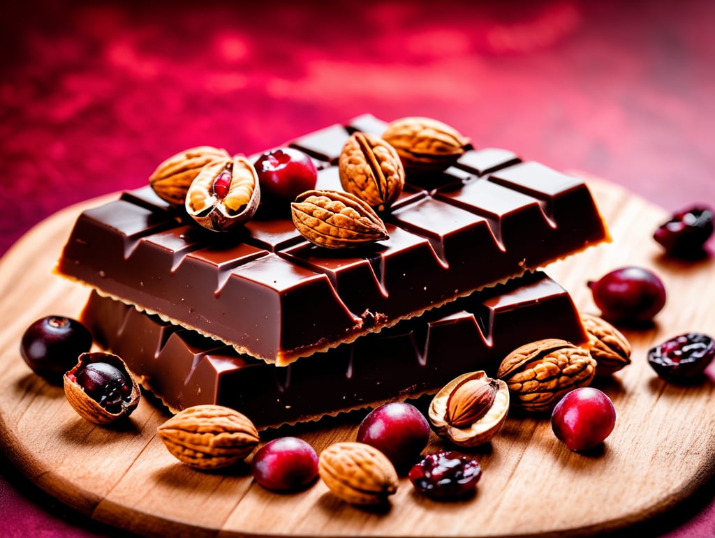 Premium Free ai Images | delicious dark chocolate bar filled with ...