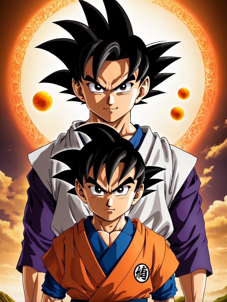 Premium Free ai Images | son gohan is gokus eldest son with chi chi who ...