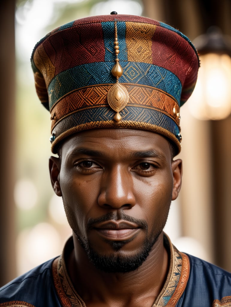 Premium Free ai Images | an african man wearing fez hat made from hand ...