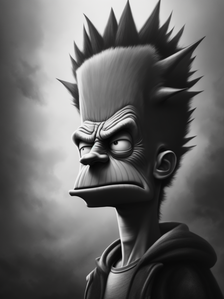 Lumenor AI Image Generation - bart simpson illustrated by stephen gammell