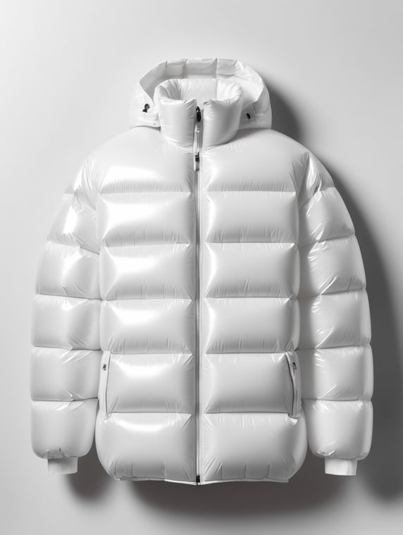 Premium Free ai Images | inflatable white minimalist mans puffer jacket ...
