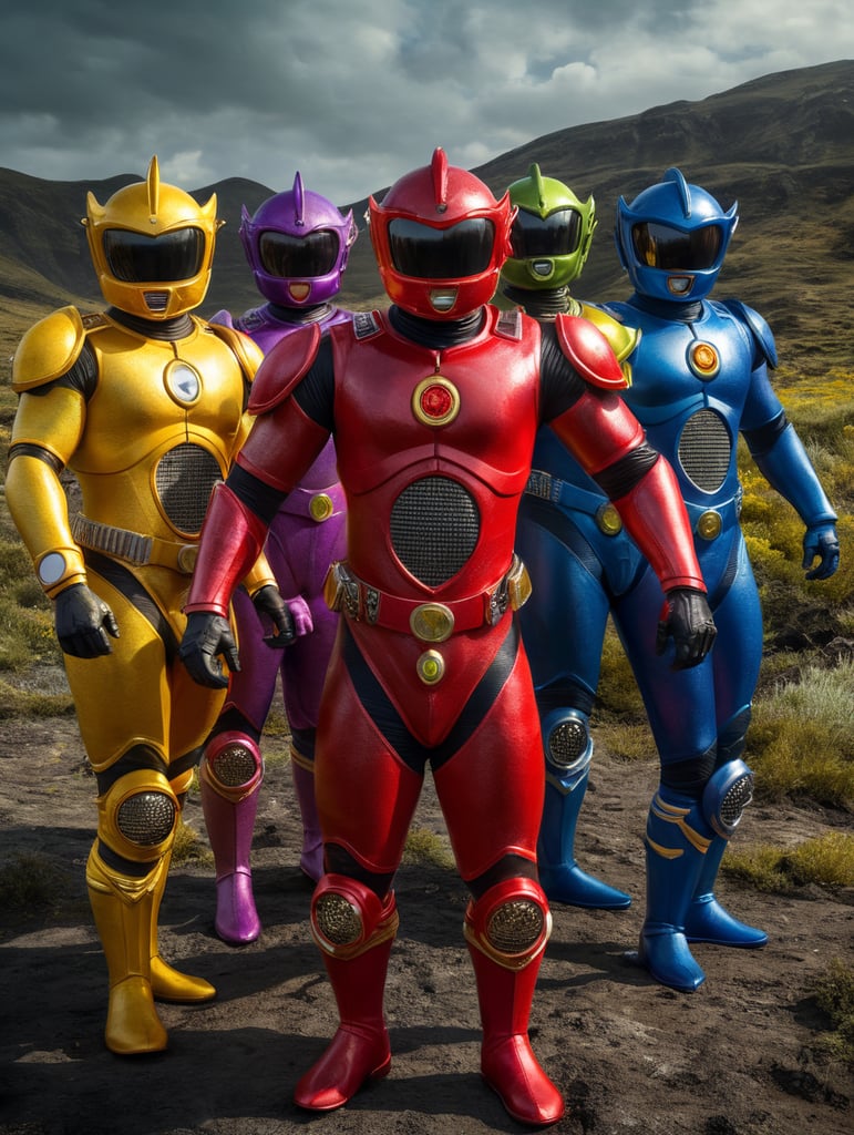 Premium Free ai Images | teletubbies as power rangers