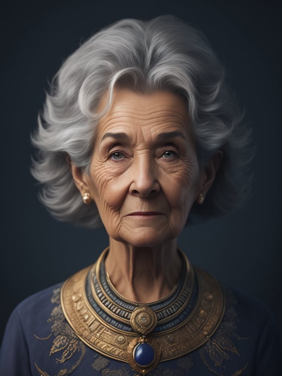 Premium Free ai Images | senior woman dark blue background