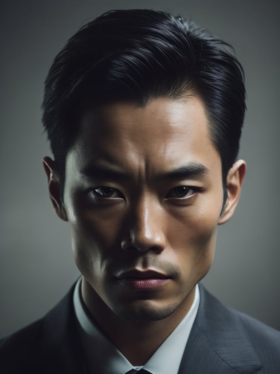 Premium Free ai Images | portrait of chinese mafia boss in formal suit ...