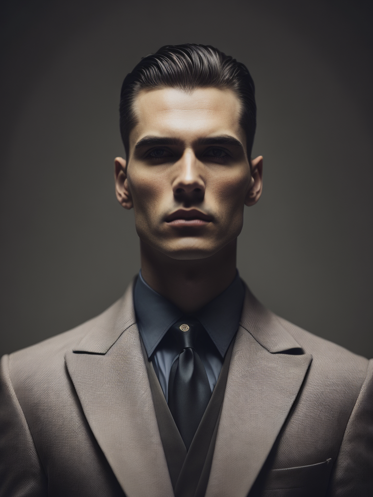 Lumenor AI Image Generation - portrait of mafia boss in formal suit ...