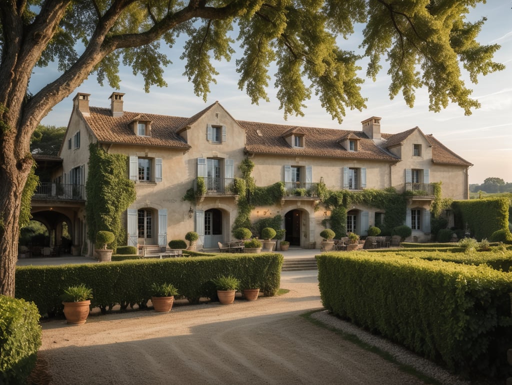 Premium Free ai Images | romantic boutique hotel in the middle of ...