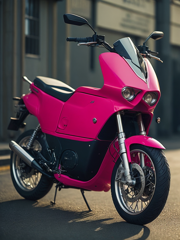 Premium Free ai Images | bright pink electric moped designed by dieter ...