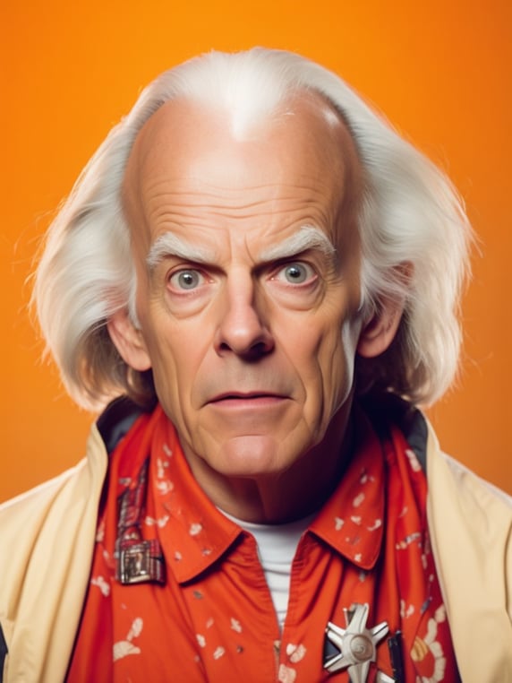 Premium Free ai Images | surprised face of doc emmett brown from the ...