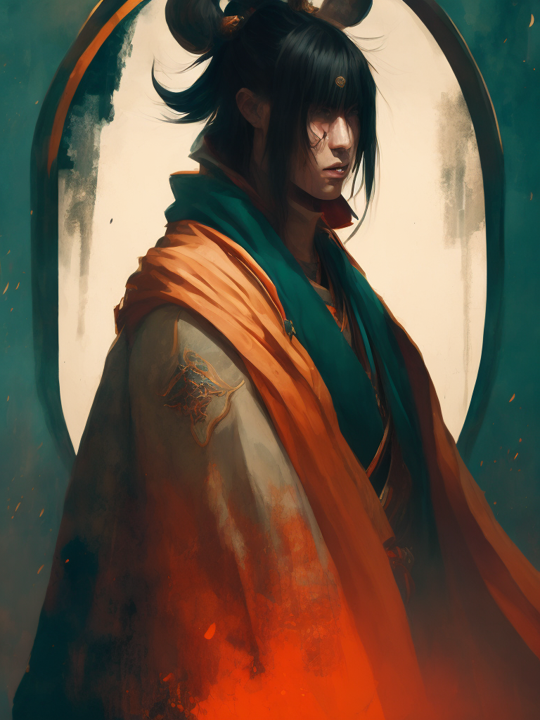 Premium Free ai Images | samurai portrait mirror no face
