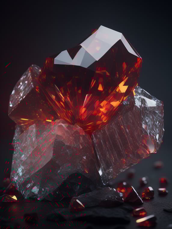 Premium Free ai Images | red gem crystal