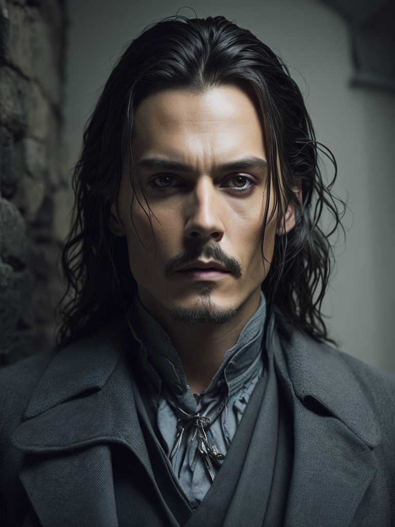 Premium Free ai Images | portrait of johnny depp as count dracula ...