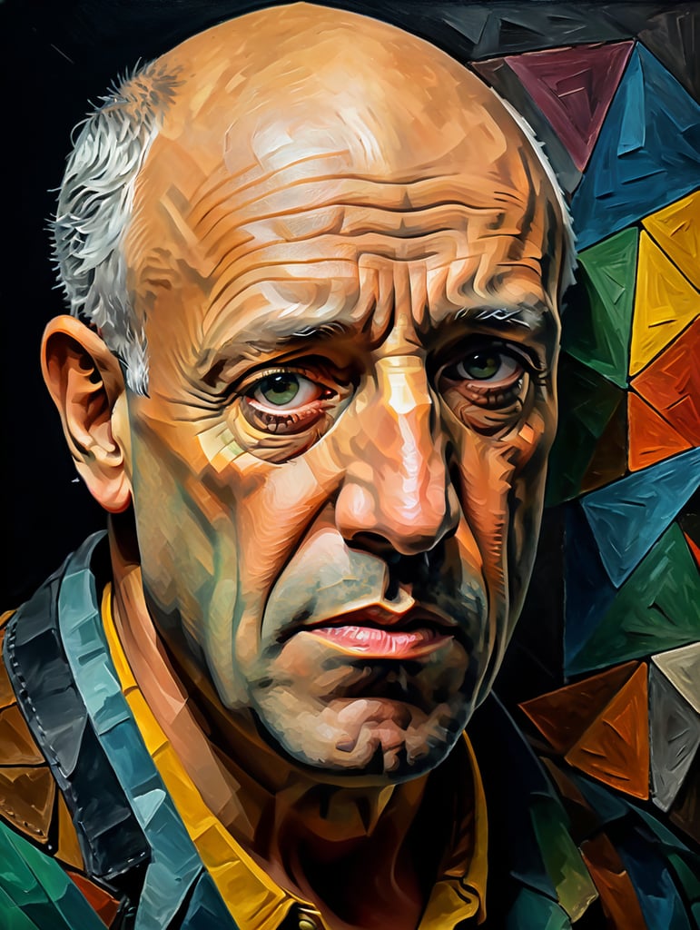 Premium Free ai Images | self portrait pf pablo picasso cubism