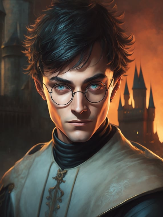 Premium Free ai Images | portrait of harry potter in medieval style ...