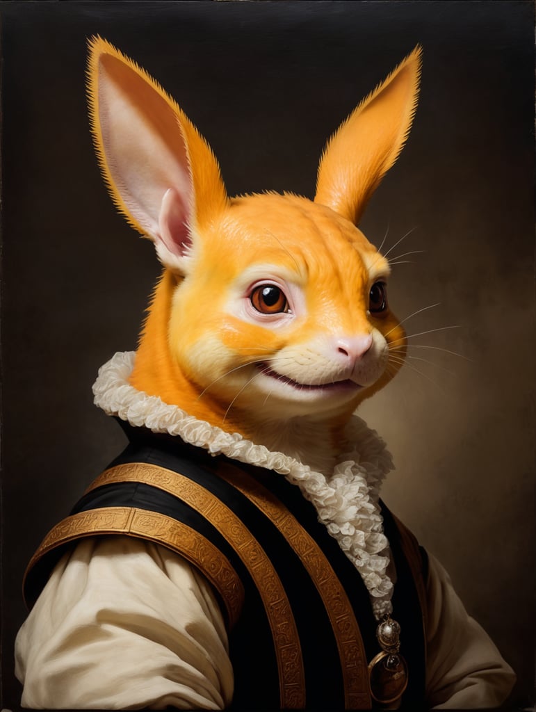 Premium Free ai Images | portrait of charmander style of rembrandt