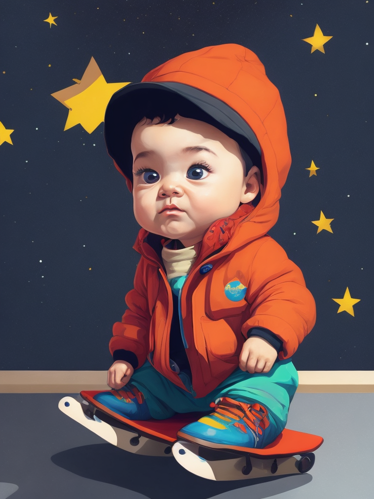 Lumenor AI Image Generation - cartoon style of baby wearing underground ...