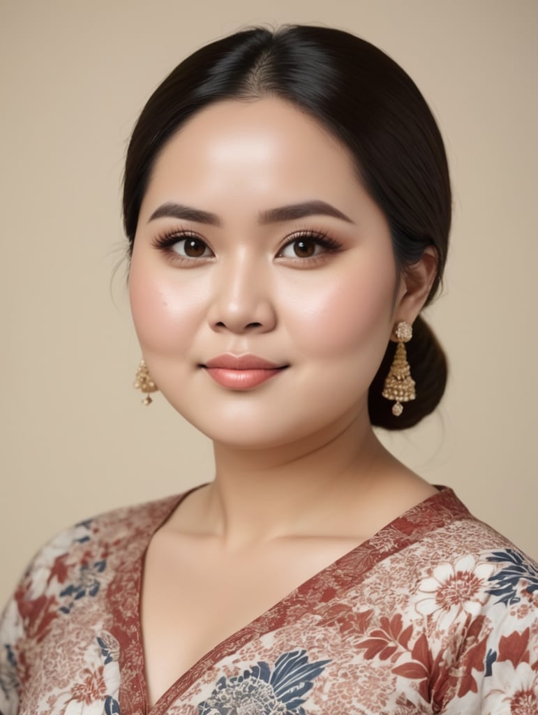 Premium Free ai Images | an indonesian woman is slightly fat chubby ...