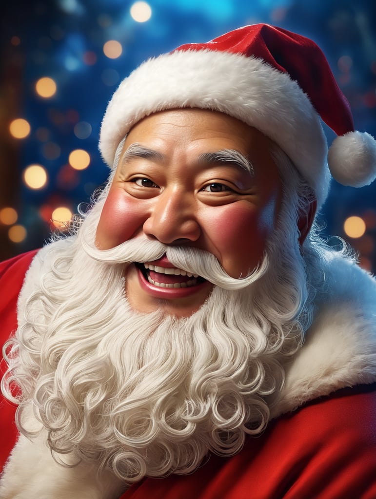 Premium Free ai Images | portrait of japanese fat santa claus smiling ...