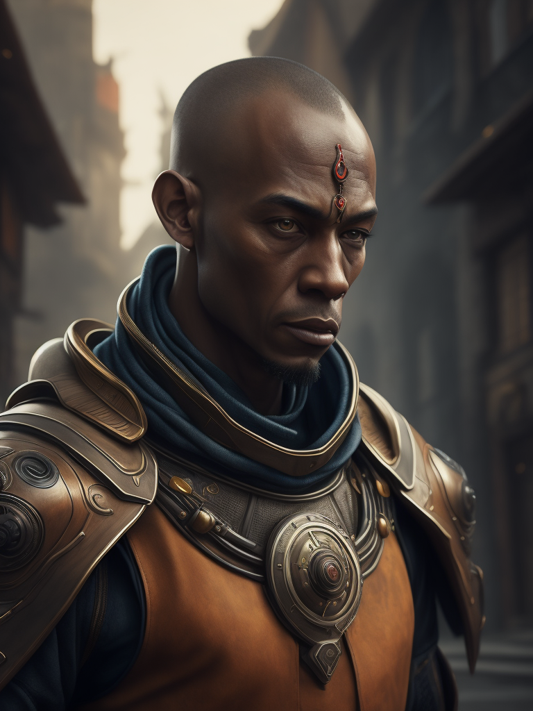 Lumenor AI Image Generation - cyborg monk in the style of hieronymus bosch