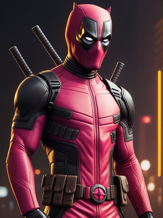 Premium Free ai Images | deadpool in neon pink suit