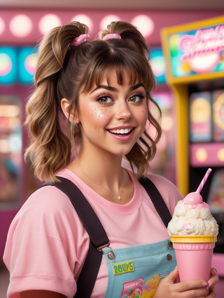 Premium Free ai Images | sarah hyland is big chested girl with fluffy ...