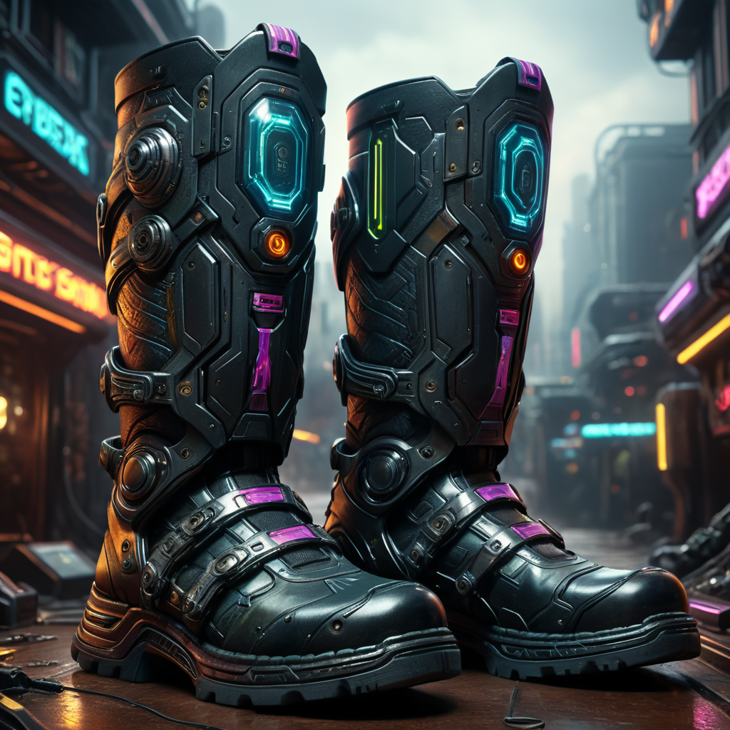 Premium Free ai Images | cyberpunk magnetic boots