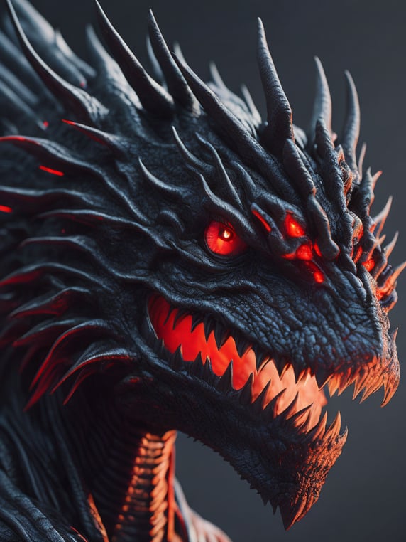 Premium Free ai Images | black dragon red demonic eyes red smoke ...