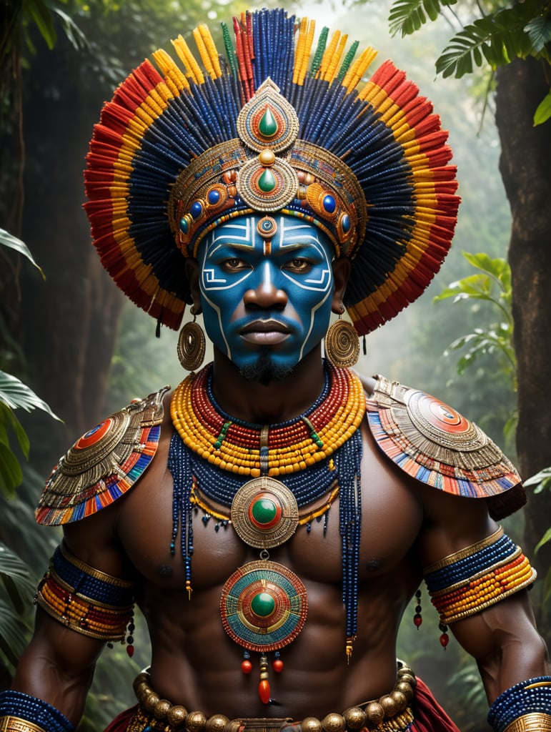 Premium Free ai Images | embodying the spirit of krobo warrior draped ...