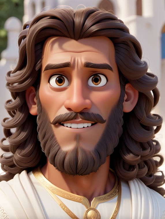 Premium Free ai Images | jesus with middle eastern features whose eyes ...