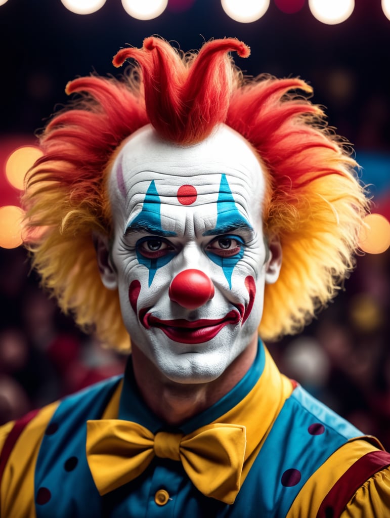 Premium Free ai Images | clown at the circus low color contrast
