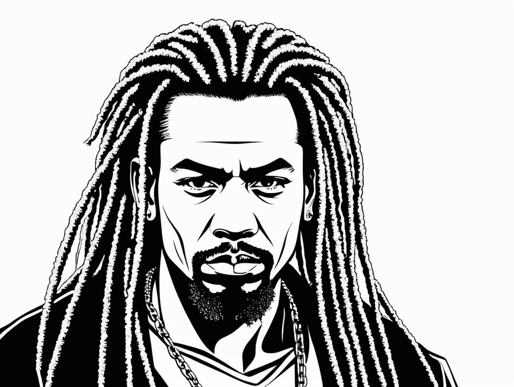 Premium Free ai Images | gangster with dreadlocks in the style of basic ...