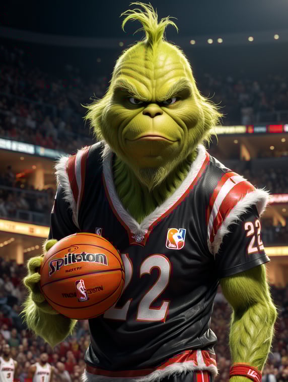 Premium Free ai Images | grinch wearing the miami heat basketball ...