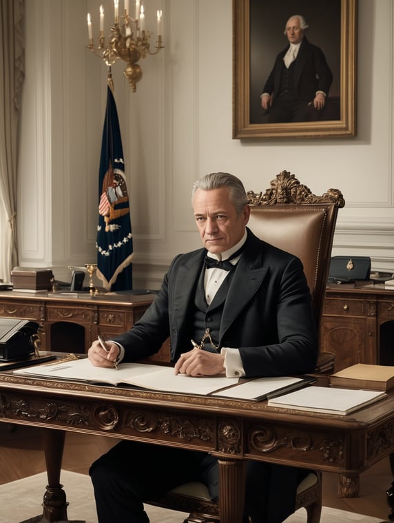 Premium Free ai Images | jakob fugger the rich sitting at desk in the ...