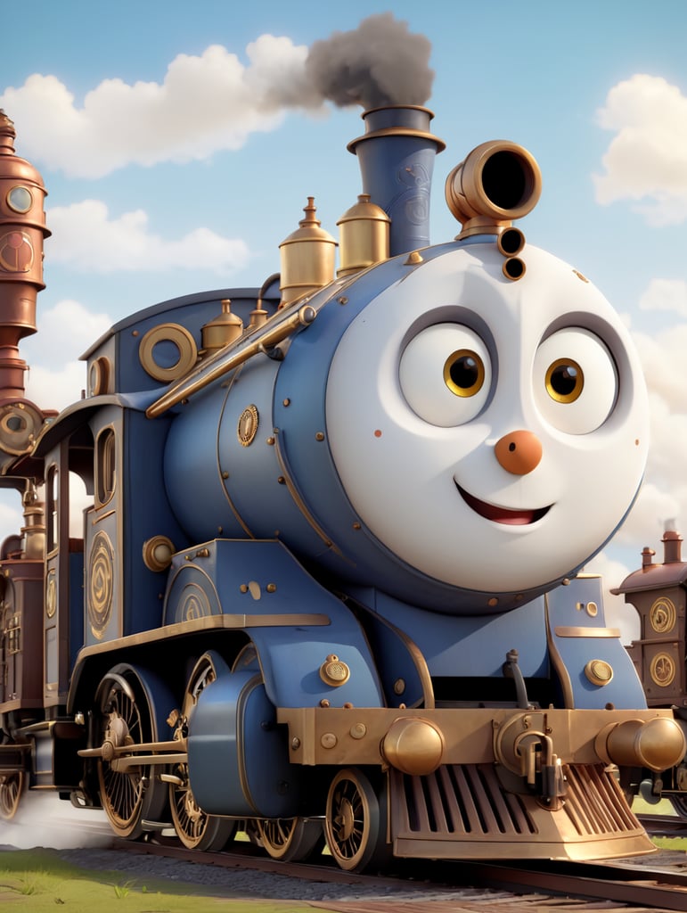 Lumenor AI Image Generation - locomotive steampunk