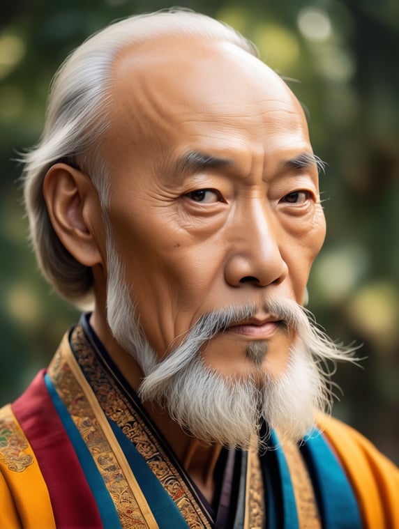 Premium Free ai Images | portrait of lao tzu bright and saturated ...
