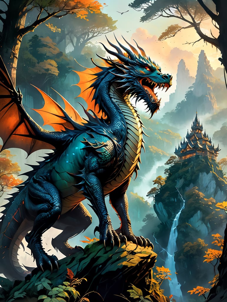 Premium Free ai Images | medieval dragon on forrest