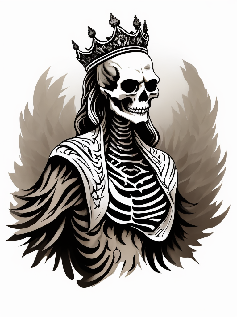 Lumenor AI Image Generation - vector art of queen skeleton tattoo ...