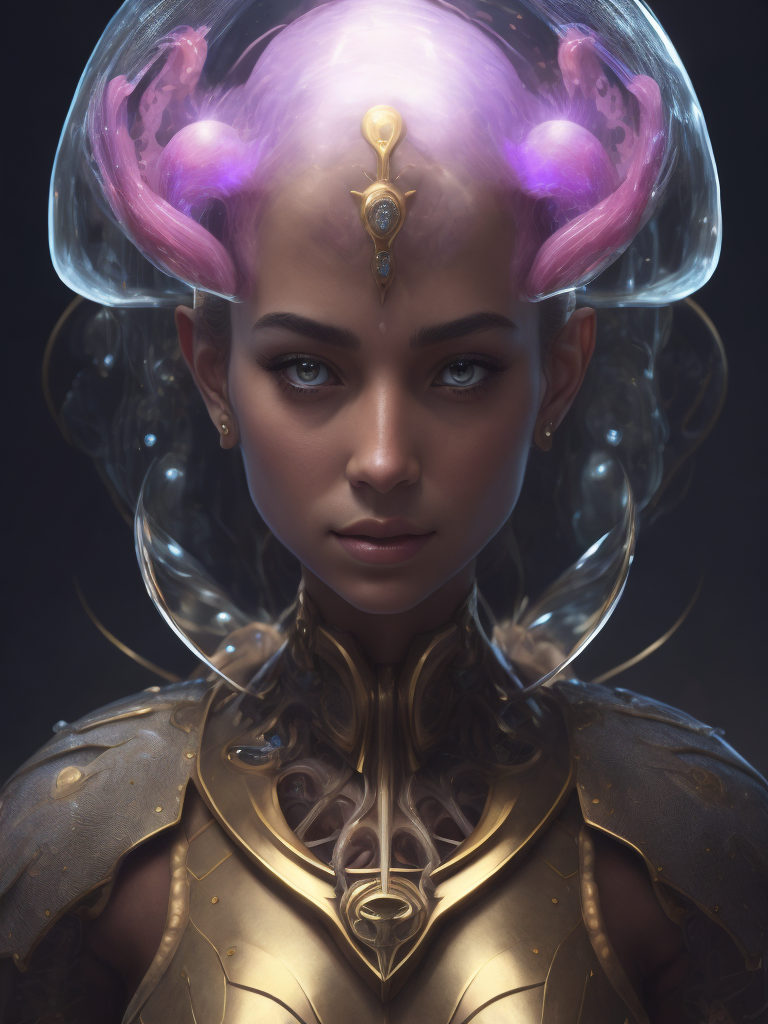 Lumenor AI Image Generation - girl have biomechanical brain transparent ...