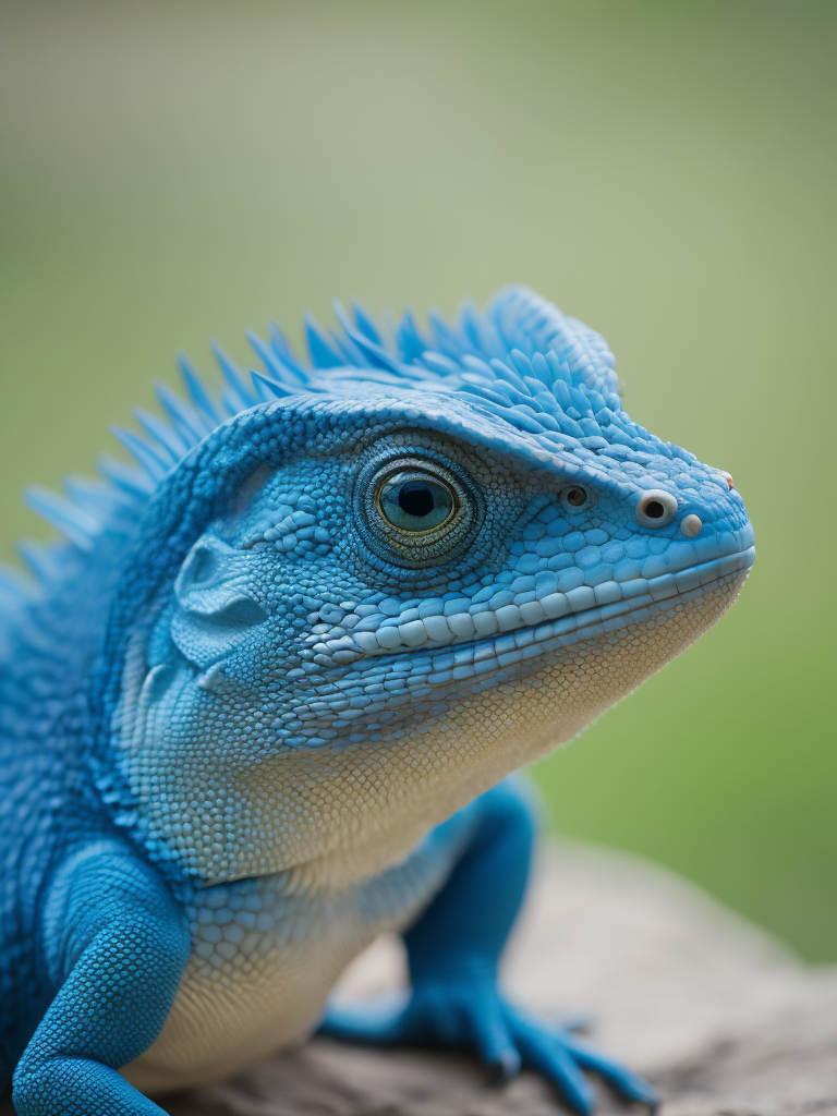 Premium Free ai Images | blue feathered lizard vibrant colors depth of ...