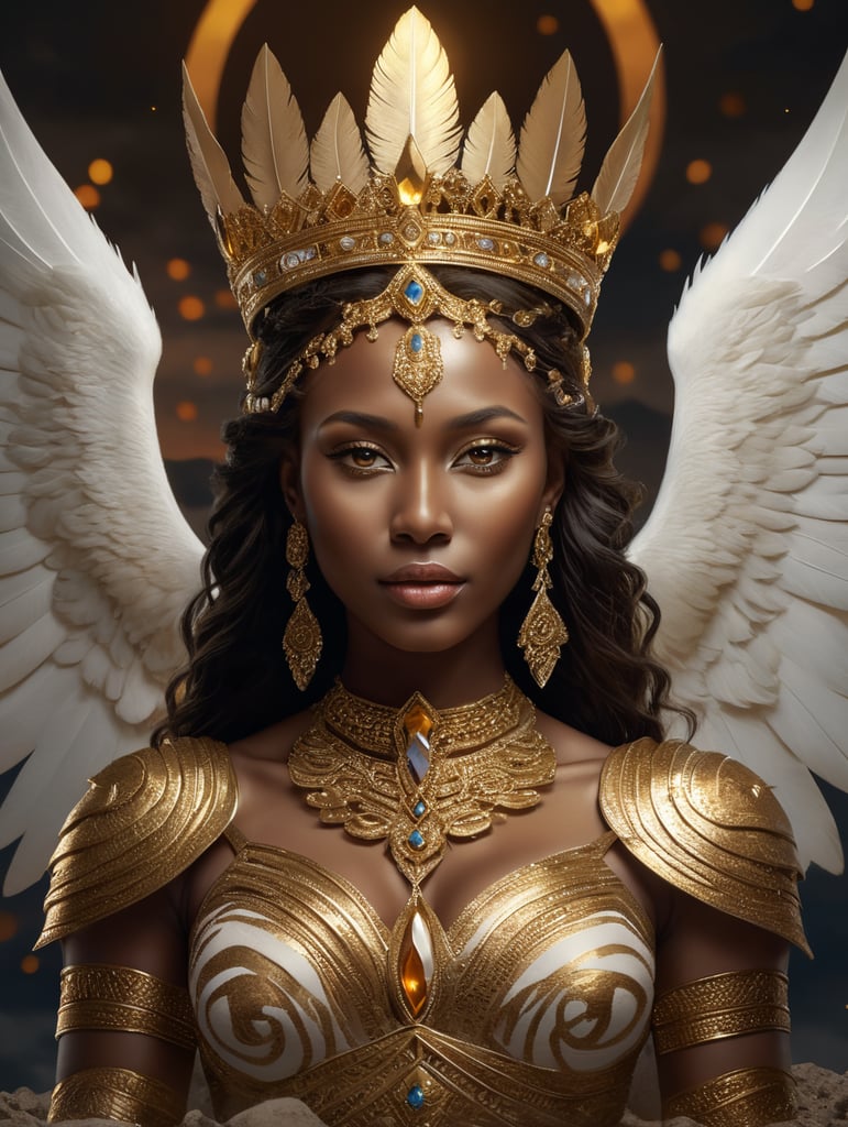 Premium Free Ai Images Nubian Princess Wearing Golden Crown With