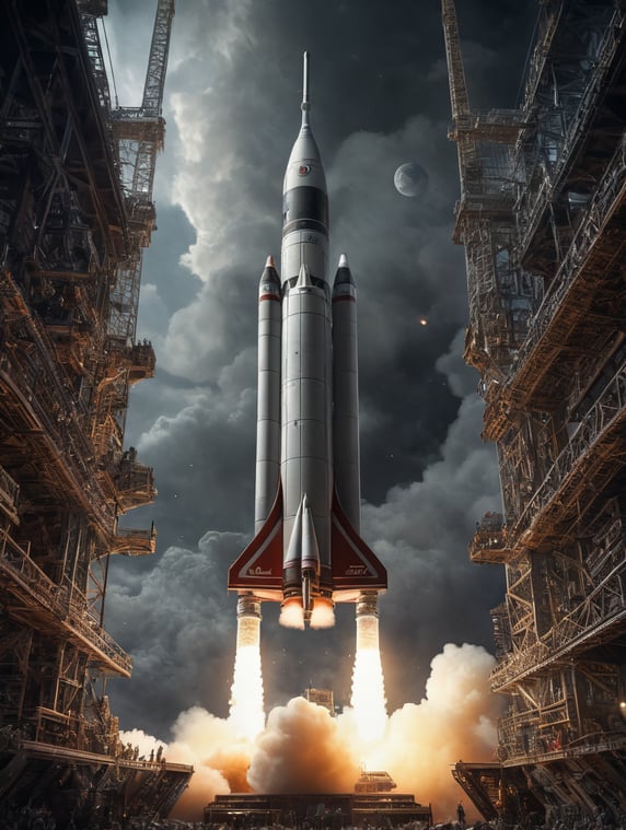 Premium Free ai Images | epic rocket launch