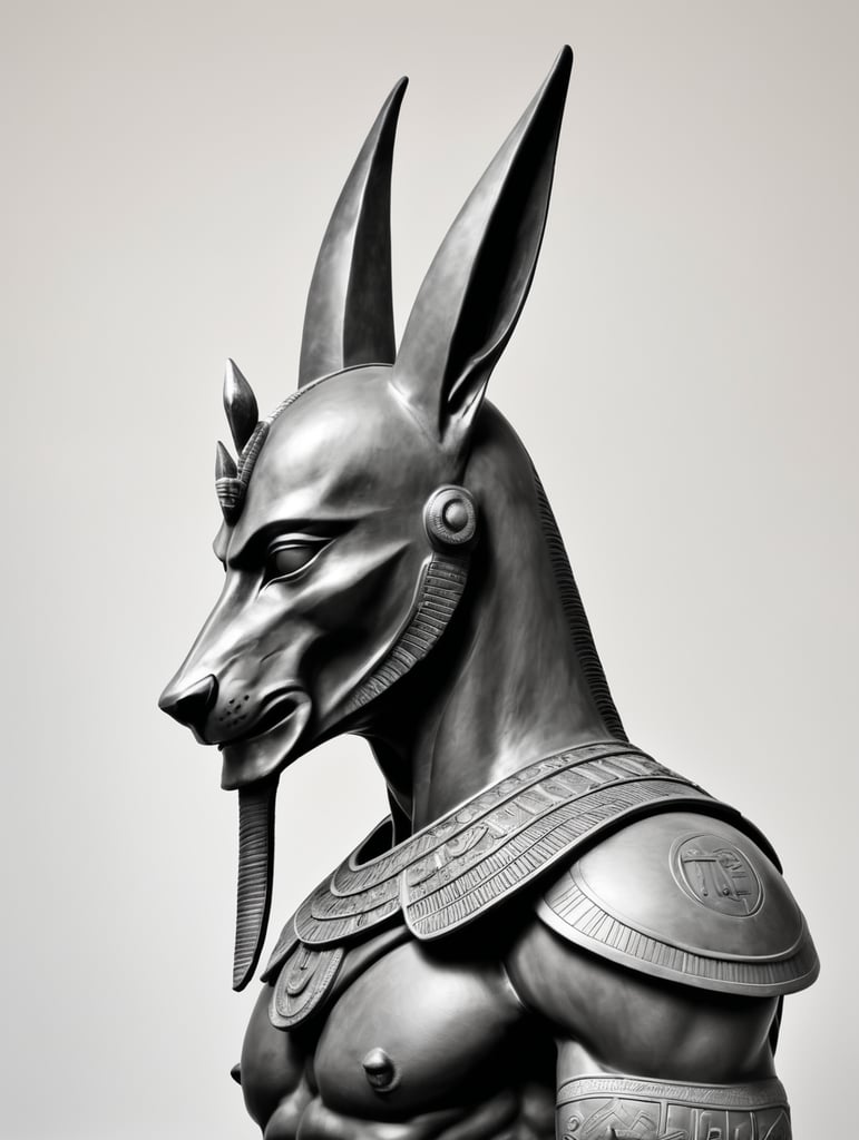 Premium Free ai Images | anubis statue side view long nose upper body ...