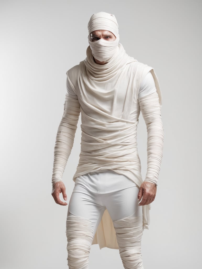 Premium Free ai Images | photograph of man covered in bandages with ...