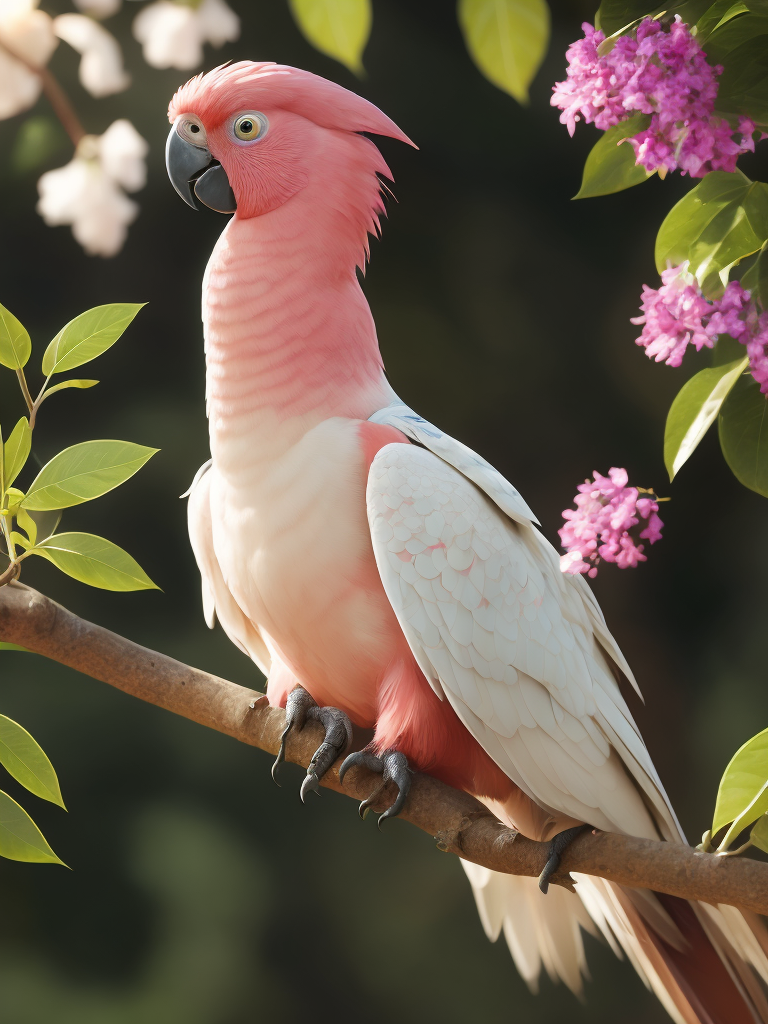 Lumenor AI Image Generation - pink and white cest galah cockatoo bird ...